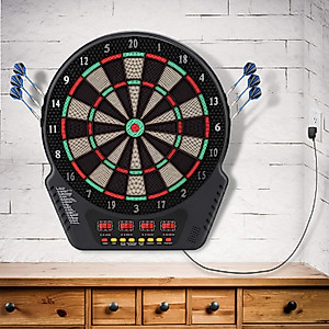 Biange Electronic Dart Board, Digital Soft Tip Dart Boards, Dartboard Set 13.5” Target Area, 27 Games and 243 Variants with 12PCS 18g Darts, 4 LED Displays, 100 Tips, Flights, Support 16 Players