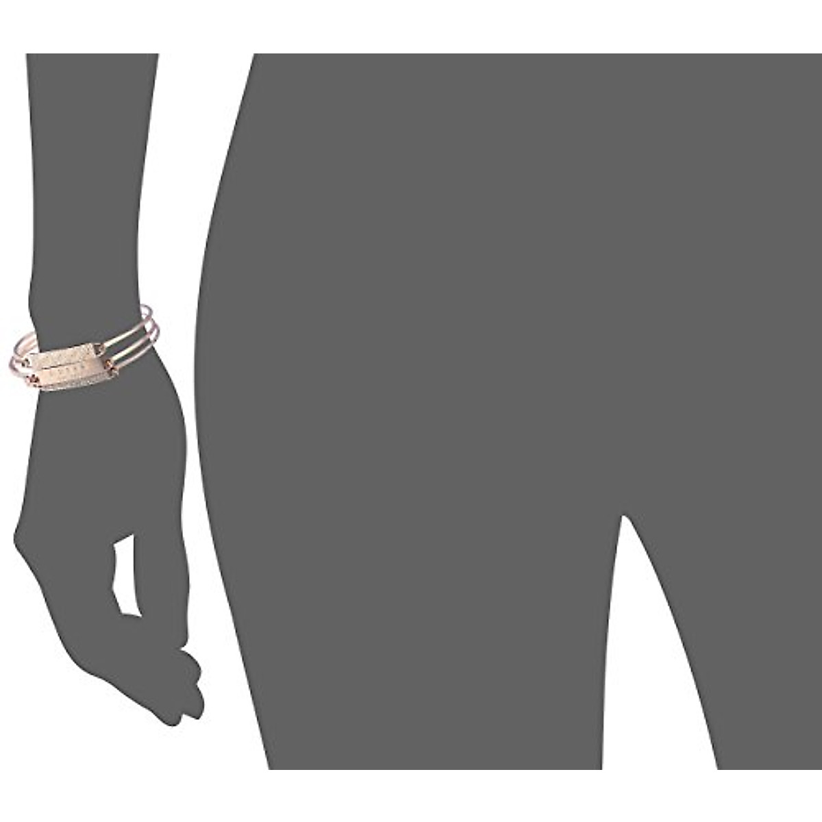 Guess 3 Piece Tension ID Rose Gold Bangle Bracelet