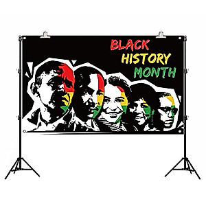 Black History Month Backdrop Black History Month Banner Black History Month Poster Pan African American Decoration and Supplies for Home