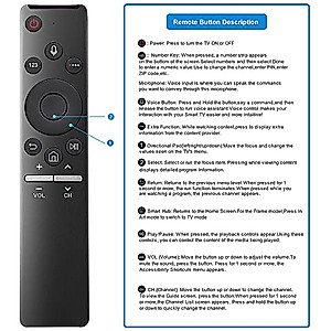 New Upgraded Voice Replacement Remote for Samsung Smart-TV Remote Control, BN59-1266A with Voice Function for All Samsung TVs