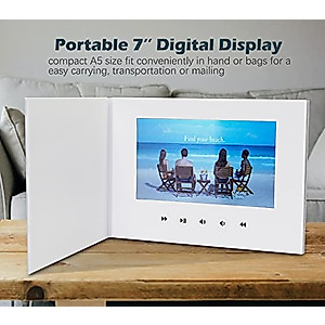 LuguLake 7" Video Greeting Card,Video Brochure for Father's Day Mother's Day, Christmas, Anniversary, Marketing Include 4G Memory and Rechargeable Battery LCD Screen Digital Brochures