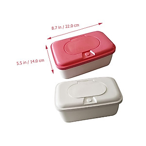 Hohopeti 2 Pcs Wipes Dispenser Wipe Holder with Lid Box Case Keeps Wipes Fresh Refillable Wipes Container for Baby and Adult Use Bathroom and Travel Wipe Holder
