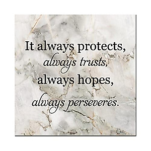 It Protects, Trusts, Hopes, Perseveres Wood Plaque Wooden Tree Plaque Smooth Fashion Science Fiction for Sweet Sentiments 25X25