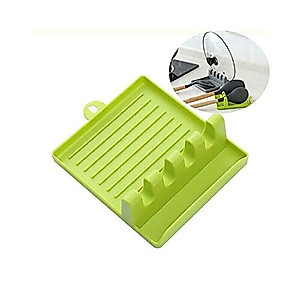 Kitchen Accessories Cap Shelf Lid Stand Spoon Rest Stove Organizer Spoon Holder Pot Lid Holder Pots Cover Rack Wall-Mounted(White)