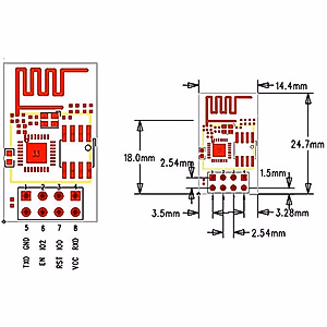 HiLetgo 3pcs ESP8266 ESP-01 Serial WiFi Wireless Transceiver Wireless Module Development Board LWIP AP+STA Compatible with Arduino