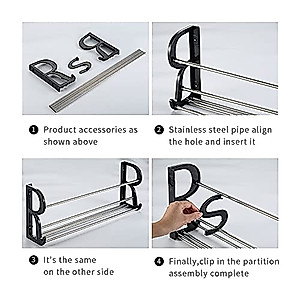 Hgminwarm Wall Mounted Shoe Rack, Door Shoe Rack, Hanging Shoe Rack Storage Rack, for Closet, Entrance Passage, 2 Pack Can Store 4 Pairs of Sandals and 4 Pairs of Sneakers