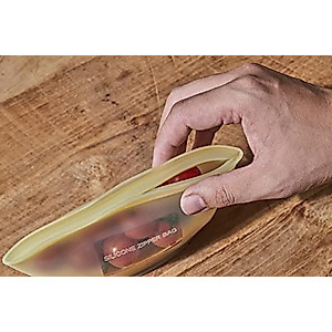 SiliPot Silicone Zipper Bag - Patented 3-Layered Zipper & 100% Platinum Silicone | Standing & Reusable Food Storage Container | Premium Kitchen Utensils (LIME 3P)