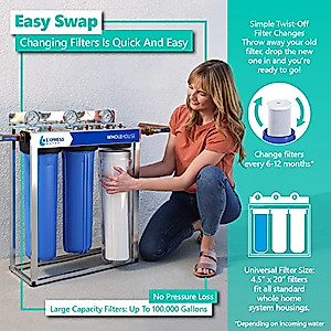 Express Water – 10 Pack Water Filter Activated Carbon Block Replacement Filter – ACB Large Capacity Water Filter – Whole House Filtration – 5 Micron Water Filter – 4.5” x 20” inch