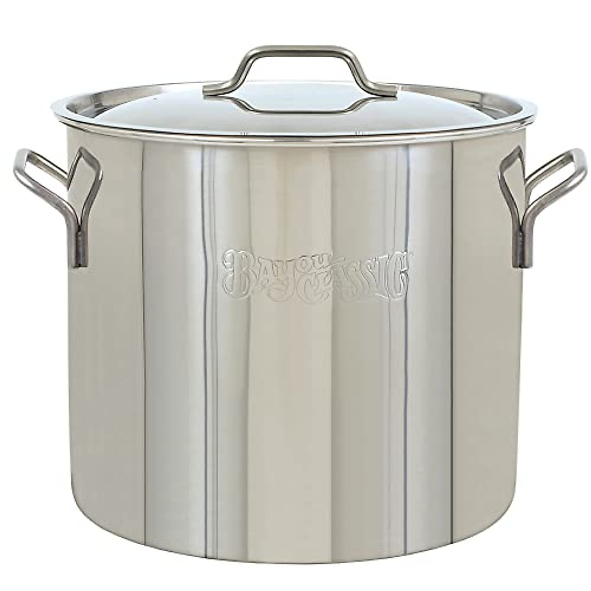 Bayou Classic 1420 20-qt Economy Stainless Kettle Features Heavy Duty Welded Handles for Secure Handling Domed Lid Perfect For Large Batch Cooking of Soups Stews Chili and Gumbo