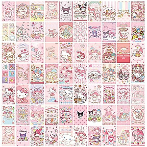 NIKANOMI 110Pcs Anime Wall Collage Kit Aesthetic Pictures Pink 4x6 inch Anime Room Decor Kawaii Wall Collage Kit Cute Sweet Room Decor Dorm Photo for Teen Girls