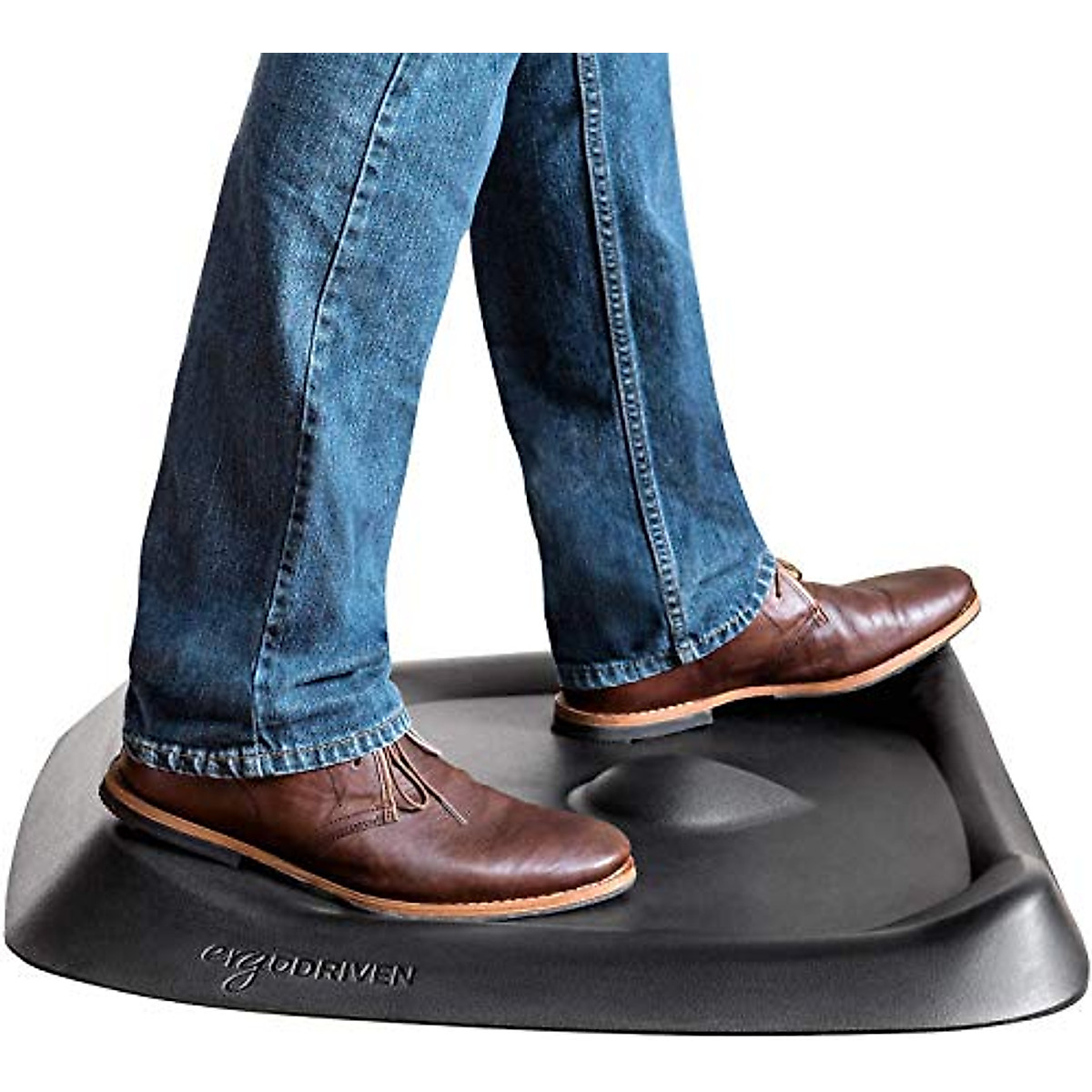 Topo Comfort Mat by Ergodriven | The Original Not-Flat Anti-Fatigue Standing Desk Mat with Calculated Terrain | Accessories | Obsidian Black