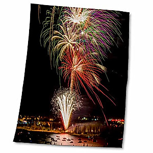 3dRose USA, Colorado, Frisco, Dillon Reservoir. Fireworks display, July 4th. - Towels (twl-190713-2)