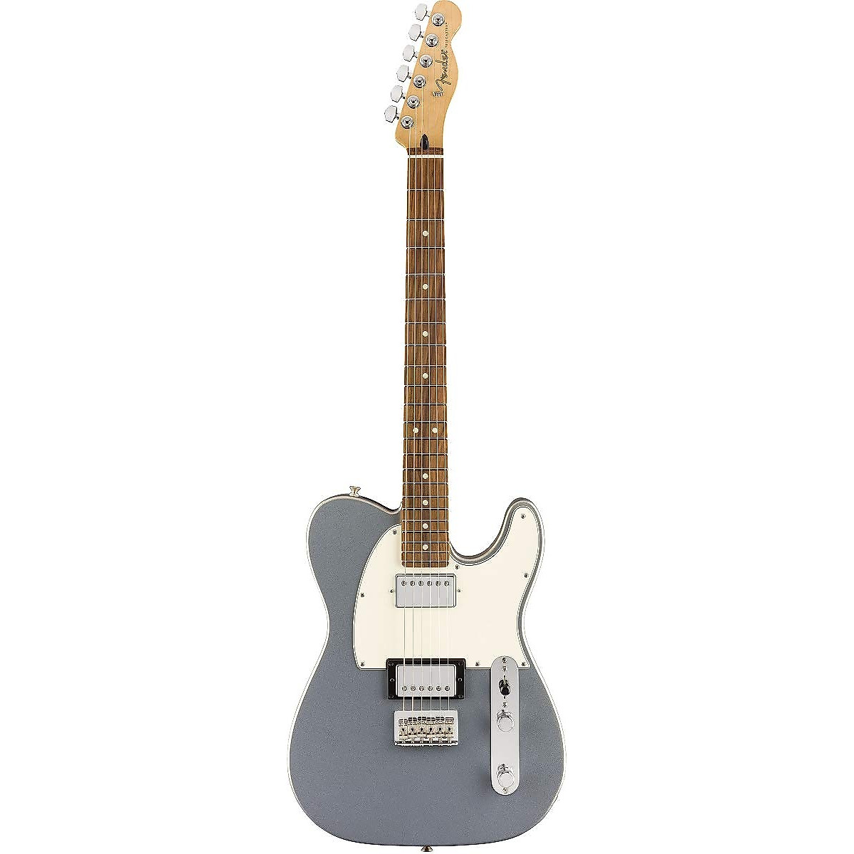 Fender Player Telecaster HH Electric Guitar, with 2-Year Warranty, Silver, Pau Ferro Fingerboard