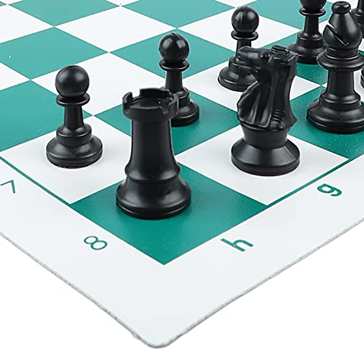 TREETDOBV Tournament Travel Chess Sets Roll Up, Chess Set Toy Barrel Portable Chess Board Game Sets Puzzle Portable Travel Interactive Toys for Beginner Kids Adults,Green