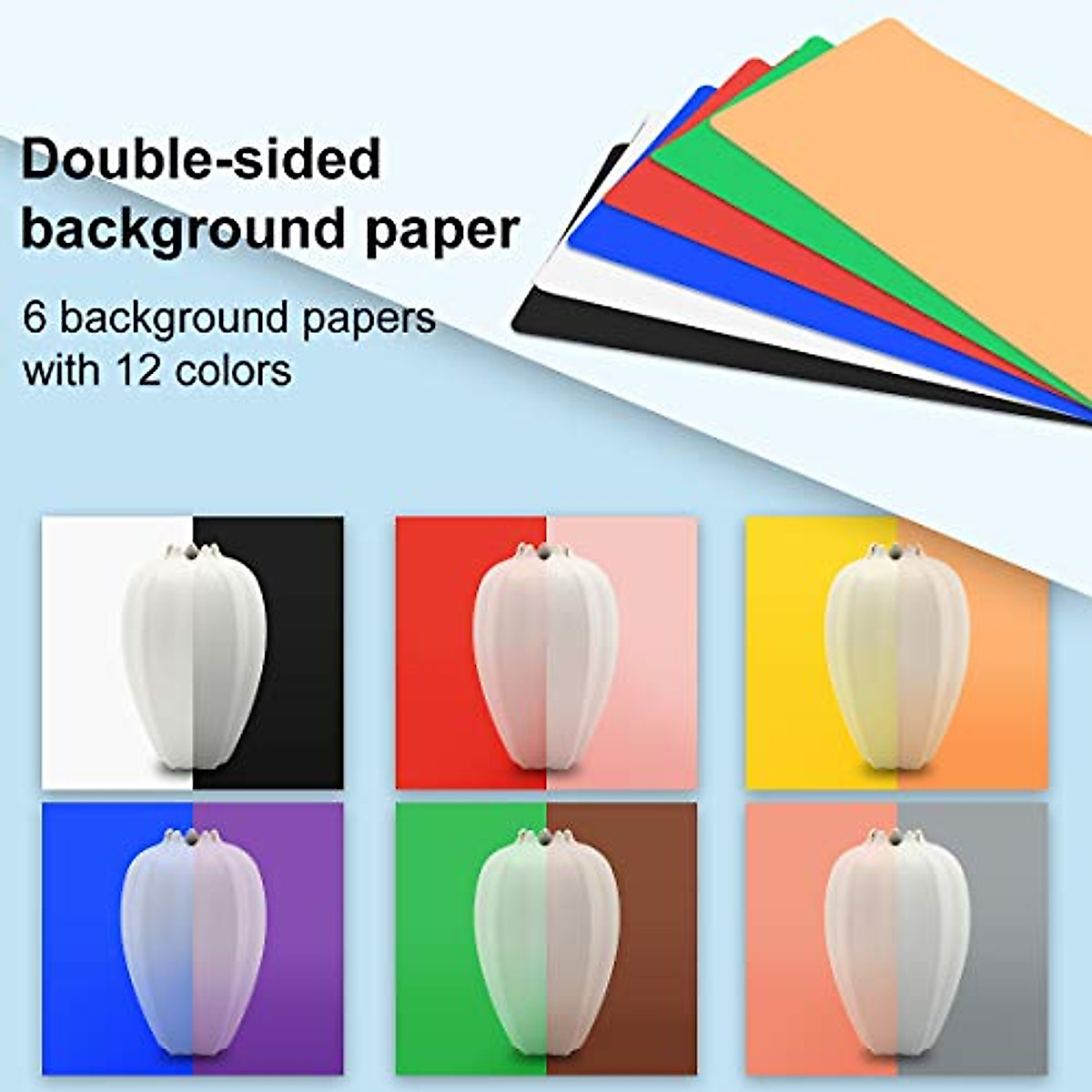 Photo Studio Box, PULUZ Mini Folding Lightbox LED Ring Light Portable Photo Studio Photography Shooting Tent Box Kit 12 Colors Backdrops USB Light Box for Phones DSLR Camera (9.8 x 9.8 inch)