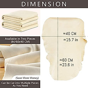 Chamois Cloth for Car 2 Pack Shammy Towel 24'' x 16'' (2.58 sq ft Each) Super Absorbent Car Drying Towel Real Leather Lint Free Streak Free for Car Wash Auto Detailing