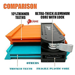 Lionz Super Gauge Shape and Outline Tool - 2 Wide Contour Gauge 10" And 5" For Copying Angles and Odd Shapes. Gifts for Men, Handyman, DIY, Woodwork, and Construction.
