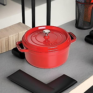 Staub Cast Iron 5.5-qt Round Cocotte - Cherry, Made in France
