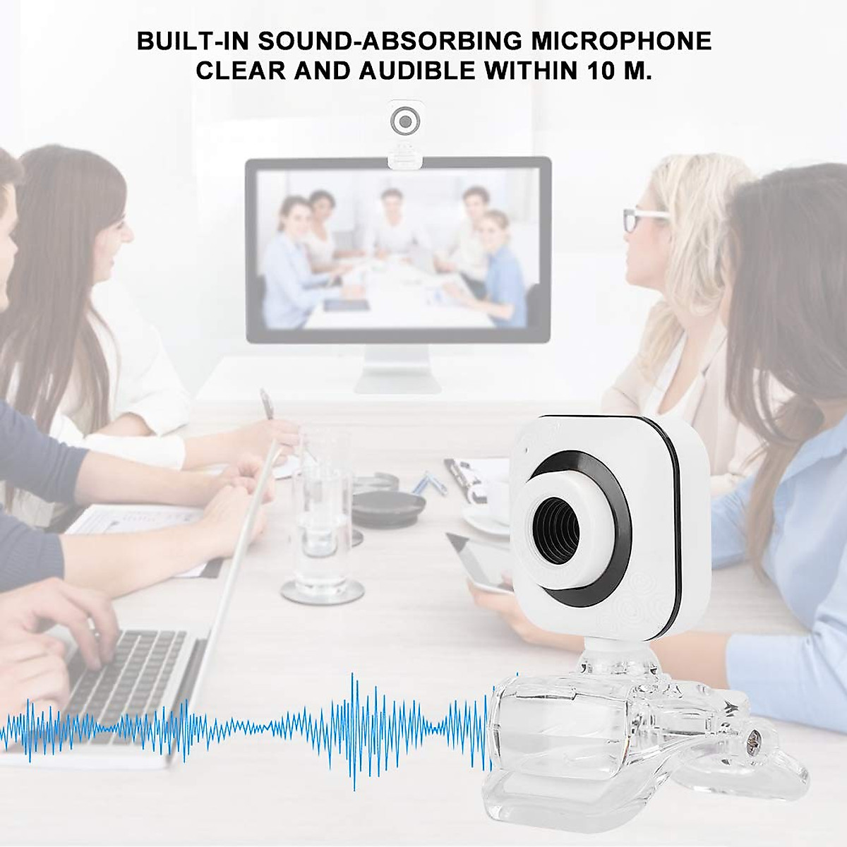 Zyyini Bindpo PC Camera, 480P DriveFree Camera USB2.0/3.0 Computer Webcam Camera Supports 360 Degrees Rotation with Transparent Clip for Live Webcast, Online Teaching, Etc