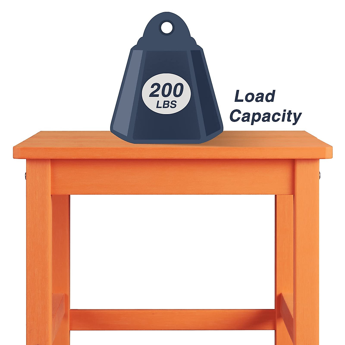 Psilvam Oversized Outdoor Side Table, 19.68" Poly Lumber Adirondack Side Table, Weather Resistant Patio Side Table for Poolside, Garden and Front Porch (Orange)