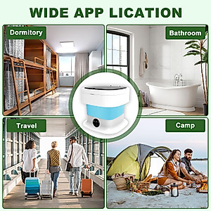 15L Mini Portable Washing Machine, Foldable Washer with Spin Dryer, Small Collapsible lavadora Portatil, Compact Luandry Washer for Underwear, Socks, Travel, Camping, Dorm, Apartments, Green