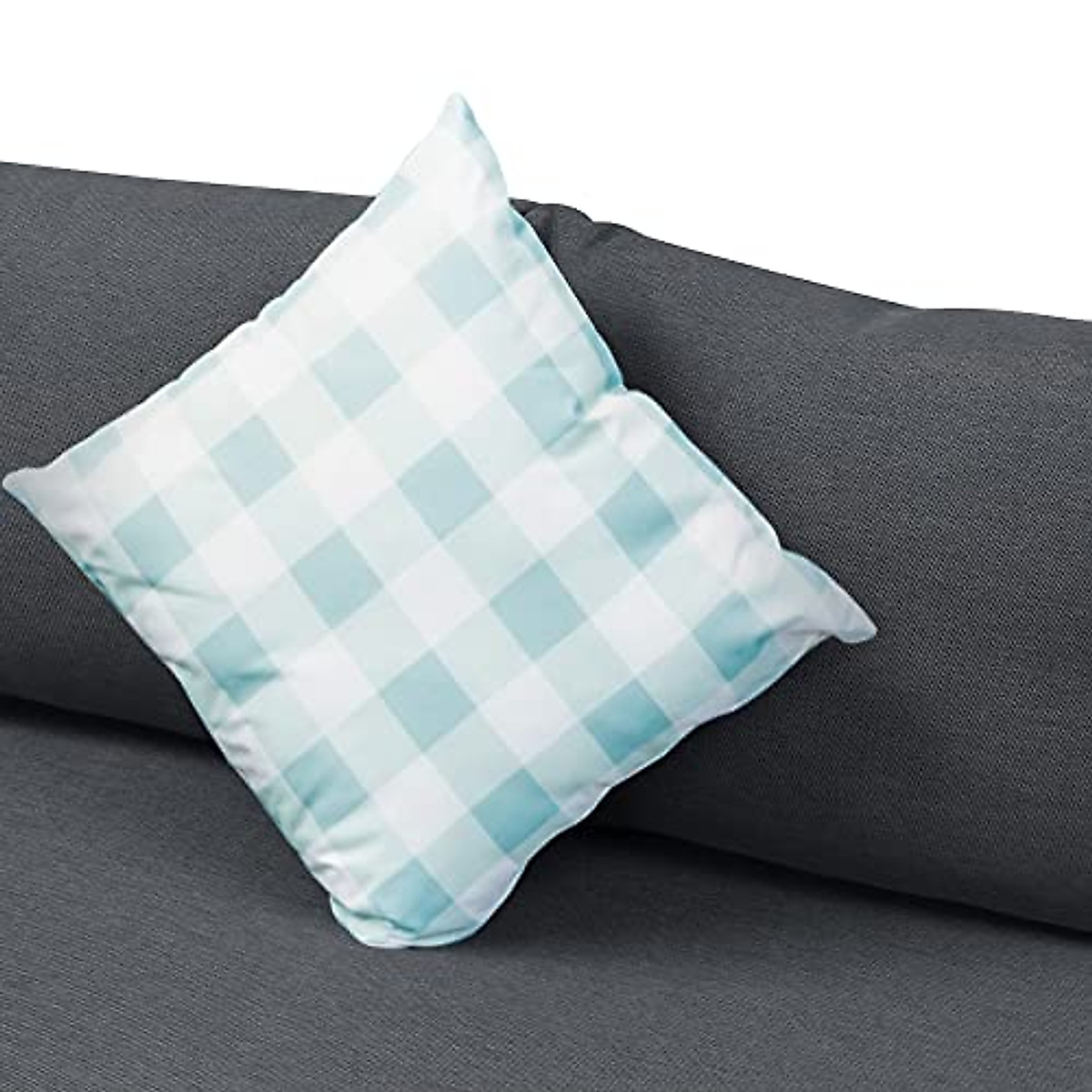 FANYE 5 Pieces All Weather Outdoor Patio Furniture Conversation Sets PE Wicker Rattan Sectional Couch Include 1 Table, 2 Sofas, 2 Ottomans and 3 Pillows Corner, Dark Gray