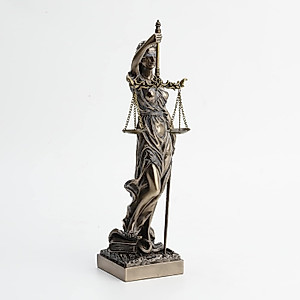 JFSM INC. Blind Lady Justice Statue Sculpture - Greek Roman Goddess of Justice