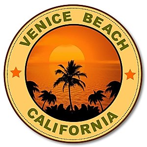 Venice Beach California Southern Cali SoCal Surfing Surf Vinyl Decal Sticker 4"