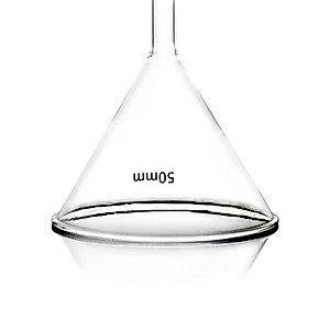 Autoark Glass Heavy Wall Funnel Borosilicate Glass Funnel,Short Stem 50mm Diameter,50mm Stem Length,2-Pack,AIS-019