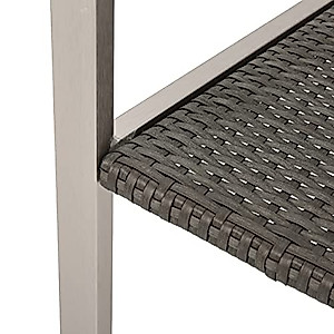 Christopher Knight Home Cape Coral Outdoor Wicker Dining Chairs with Aluminum Frames, 2-Pcs Set, Grey