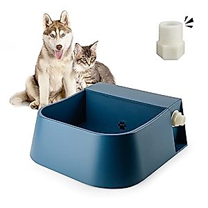 Enjoying Dog Automatic Waterer Bowl 2L Outdoor/Indoor Auto Pet Water Dispenser Float Valve Livestock Waterer for Dog Cat Chicken