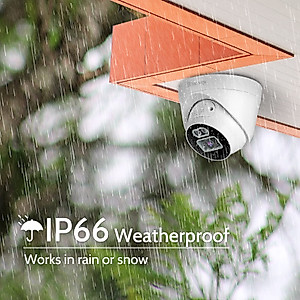 Techage DM29S, Power Over Ethernet, Outdoor PoE Camera, IP Dome Cameras, 5MP(2560x1920), Motion-Activated Floodlights, 2-Way Audio, H.265, P2P, Color Night Vision, White