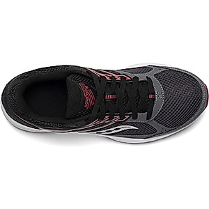 Saucony Women's Cohesion 14 Road Running Shoe, Charcoal/Coral, 8