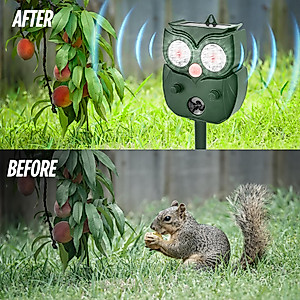 Guard Dog Security Ultrasonic Animal Repeller Outdoor, Rodent Repellent Ultrasonic Plug-in, Waterproof Defender Against Dog, Deer, Raccoon, Skunk, Rabbit, Rodent, Best for Garden, Lawn, Farm Use (1)