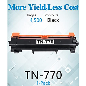 MM MUCH & MORE Compatible Toner Cartridge Replacement for Brother TN770 TN-770 TN 770 Used with HL-L2370DW MFC-L2750DW HL-L2370DWXL MFC-L2750DWXL Printers (1-Pack, Black)
