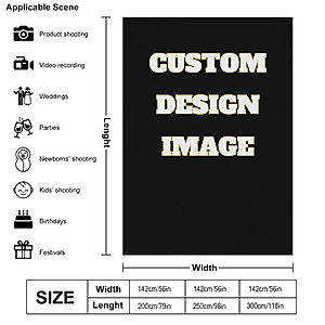 tuqozbi Personalized Photography Background - Custom Logo, Text, and Picture - Non-Transparent, Non-Reflective - Perfect for Photo Studio and Booth Props (56"×79")