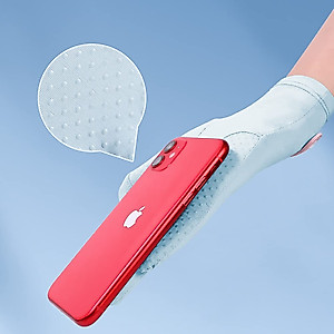 CURELIX UV Sun Protection Gloves for Women, Fullfinger Touchscreen UPF 51+ Sunblock Gloves for Driving, Cycling, Golf, Hiking [Ultra Thin] [Cooling Ice Silk Fabric], Blue