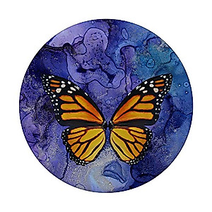 Monarch Butterfly Phone Button Holder Pop Out Back Knob Blue PopSockets PopGrip: Swappable Grip for Phones & Tablets