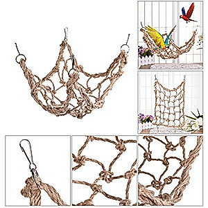 Litewoo Bird Rope Perch Swing Climbing Net Toy Parrot Hammock for Cockatiels Conures Budgie Parakeet Cockatoo Rat Gerbil Chinchilla L