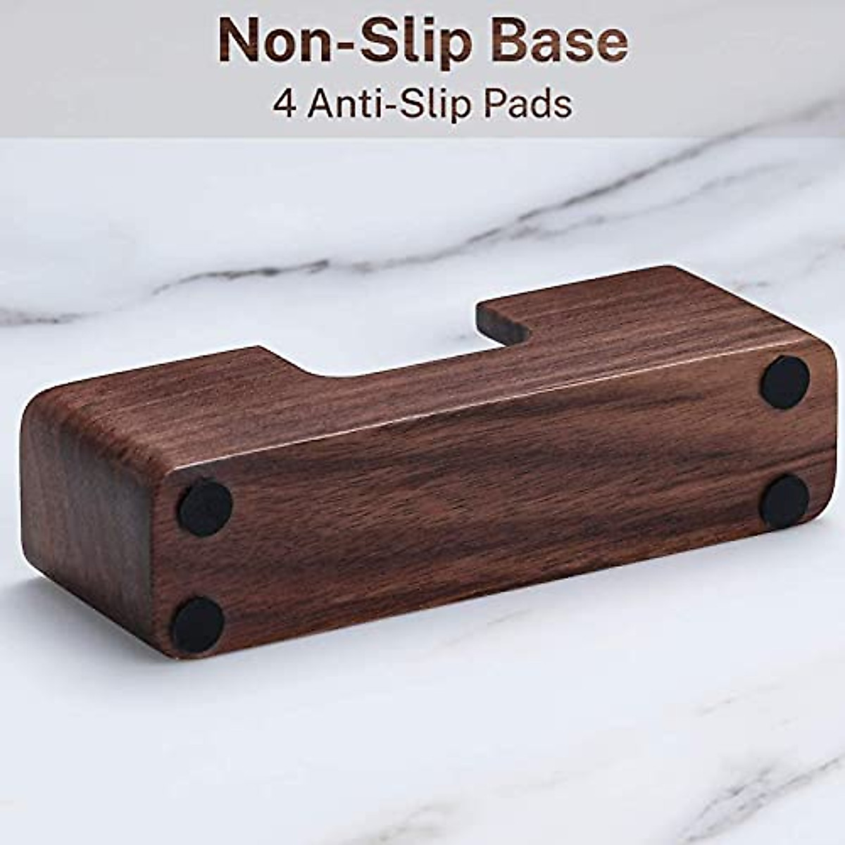 MaxGear Wood Business Cards Holder for Desk Business Card Display Holder Desktop Stand for Office, Tabletop - Rectangle