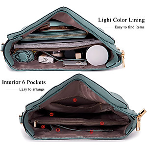 Large Crossbody Bags Ladies Shoulder Handbags Purse and Wallet Set for Women Totes Hobo Purses SkyBlue