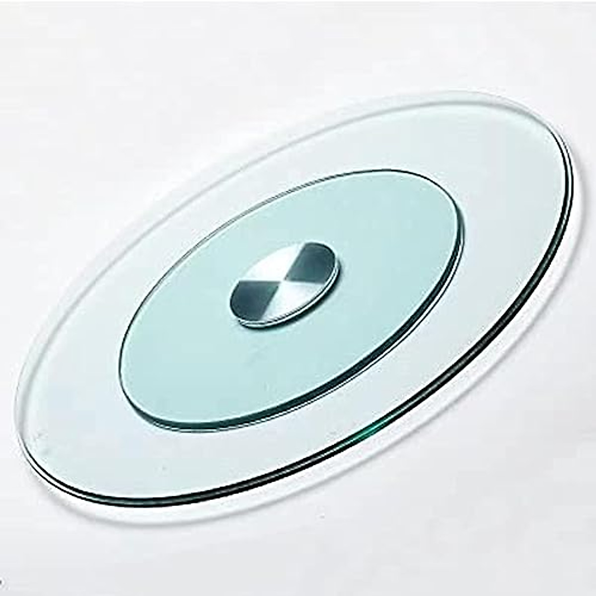 Lazy Susans Turntable Tempered Glass Lazy Susan Turntable Dining Table， Transparent Round Tabletop Rotating Serving Tray With Silent Bearing, Easy To Share Food (Size : 90cm/35.4inch)