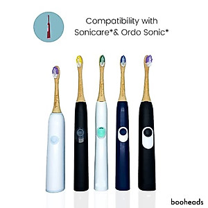 booheads - Bamboo Electric Toothbrush Heads | Biodegradable Eco-Friendly Sustainable Recyclable | Compatible with Sonicare (Multi)