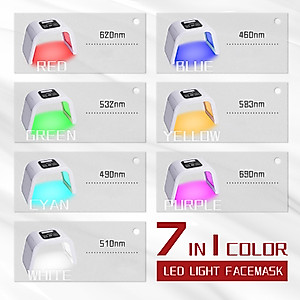 SJFEHLLD Red Light Therapy for Face,Led Face Mask Light Therapy,7 Color LED Therapy Light Facial Skin Care Mask,LED light therapy mask