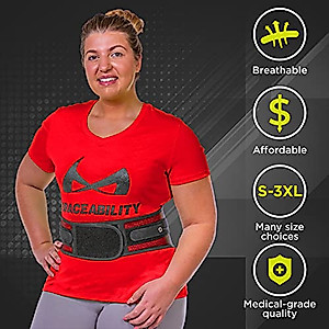 BraceAbility Spine Sport Back Brace - Athletic Men's and Women's Workout Lumbar Corset for Exercising, Running, Golfing, Driving, Fishing, Active Nurses and Police Work (Large)