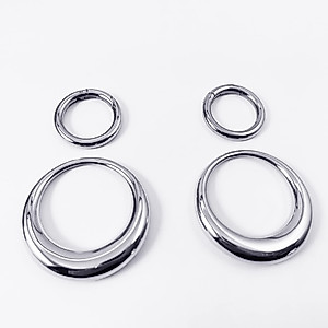 DEWGEM Dangle Gauges for Ears Large Hoops Dangle Ear Plugs Stainless Steel Weighted Ear Hangers for Tunnels Ear Weights Stretching Kits Dangle Gauges Ear Plugs for Women Size 6G(Silver)