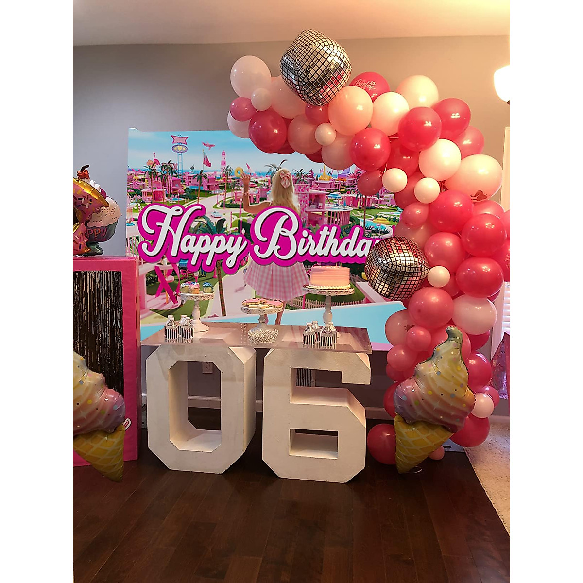 Pink Princess Photography Backdrop Movie Themed Birthday Background for Girls Kids Paradise Birthday Banner Baby Shower Photography Party Supplies (7x5ft)