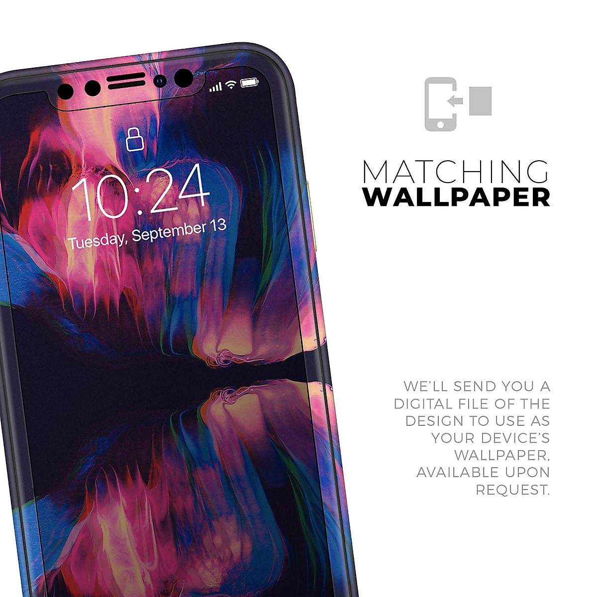 Design Skinz Liquid Abstract Paint Remix V79 - DesignSkinz Protective Vinyl Decal Wrap Skin Cover Compatible with The Apple iPhone Xs Max (Full-Body, Screen Trim & Back Glass Skin)