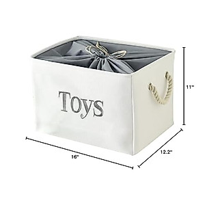 INough Toy Storage for Kids Toy Box Lightweight Collapsible Toy Storage Organizer Toys Bin with Handle, Storage Baskets for Kids, Boys, Girls, Nursery Room (Large, Toys)