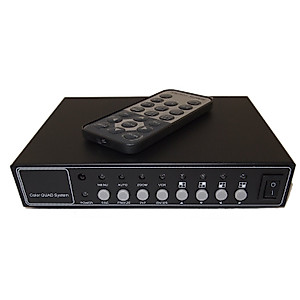 Evertech Office Home Analog Video Security Camera CCTV Color Quad Splitter Processor 4 Channel/Port Real Time with Remote Control
